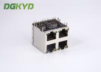 China OEM / ODM Shield 2X2 Dual Deck 4 Port RJ45 Modular Jack Without Transfomer for sale