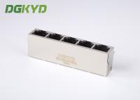 China Shielded tab down 1X5 multiple ports ethernet connector RJ45 keystone jack for sale