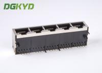 China Shielded tab down 1X5 multiple ports ethernet connector RJ45 keystone jack for sale