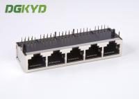 China Shielded tab down 1X5 multiple ports ethernet connector RJ45 keystone jack for sale