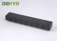 China PBT Black Unshielded 8 Port RJ45 Connector Socket with Gold Plating 0.6 µin for Ethernet Switch for sale