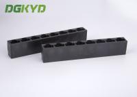 China PBT Black Unshielded 8 Port RJ45 Connector Socket with Gold Plating 0.6 µin for Ethernet Switch for sale