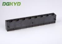 China PBT Black Unshielded 8 Port RJ45 Connector Socket with Gold Plating 0.6 µin for Ethernet Switch for sale