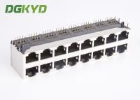 China Shield 2x8 Port Stacked RJ45 Connector Combo - Dual Deck 16 Ports Ethernet Socket with Gold Plating for sale