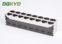 China Shield 2x8 Port Stacked RJ45 Connector Combo - Dual Deck 16 Ports Ethernet Socket with Gold Plating for sale