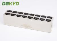 China Shield 2x8 Port Stacked RJ45 Connector Combo - Dual Deck 16 Ports Ethernet Socket with Gold Plating for sale