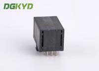 China RJ12 6P6C Modular Phone Connector - Single Port, Side Entry PCB Mount, -40 to +85℃ Temperature Range for sale