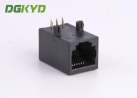 China RJ12 6P6C Modular Phone Connector - Single Port, Side Entry PCB Mount, -40 to +85℃ Temperature Range for sale
