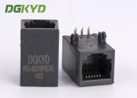 China RJ12 6P6C Modular Phone Connector - Single Port, Side Entry PCB Mount, -40 to +85℃ Temperature Range for sale
