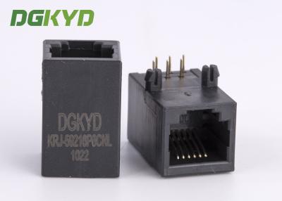 China RJ12 6P6C Modular Phone Connector - Single Port, Side Entry PCB Mount, -40 to +85℃ Temperature Range for sale
