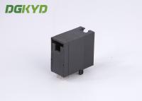 China Customized PBT Black 2x1 Dual Deck RJ12 Phone Jack Connector - 6P6C Contacts, -40°C to +85°C Temperature Range for sale