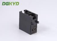 China Customized PBT Black 2x1 Dual Deck RJ12 Phone Jack Connector - 6P6C Contacts, -40°C to +85°C Temperature Range for sale