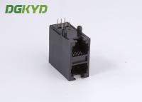 China Customized PBT Black 2x1 Dual Deck RJ12 Phone Jack Connector - 6P6C Contacts, -40°C to +85°C Temperature Range for sale