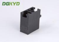China Customized PBT Black 2x1 Dual Deck RJ12 Phone Jack Connector - 6P6C Contacts, -40°C to +85°C Temperature Range for sale