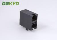 China Customized PBT Black 2x1 Dual Deck RJ12 Phone Jack Connector - 6P6C Contacts, -40°C to +85°C Temperature Range for sale
