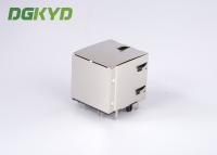 China Right Angle PCB Mount RJ11 Jack 2x2 Dual Deck 4 Ports Cat 3 -40°C to +85°C Temperature Range for sale