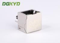 China Right Angle Single Port RJ45 Shielded Connector with LED - 15.75mm Length, 600+ Mating Cycles, -40℃ to +85℃ Operating Range for sale