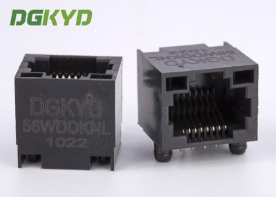 China 1x1 90 Degree Right Angle Tab Up RJ45 Socket Ethernet Connector Without Transformer 15.75mm 8-Port for sale