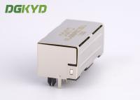 China Economical Cost Shield 1x2 Tab Up Double Port Ethernet Socket RJ45 Modular Jack - 10/100/1000Base-TX, -40℃ to +85℃ Operating Range for sale
