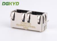 China 15.75mm Depth Shield 2 Port RJ45 Ethernet Jack with LEDs - 260℃ Solder Rating, -40℃ to +85℃ Operating Range for sale