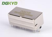 China 90 Degree Side Entry RJ45 Modular Jack 1x2 Port Ethernet Socket 10/100/1000Base-TX with G/Y LED for sale