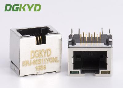 China Ultra Low 11.5mm Height Shielded RJ45 Ethernet Jack Connector with Y/G LEDs for sale