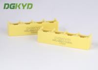 China 1x4 Multi Port RJ45 Female Ethernet Connector with Yellow Plastic Housing for 10/100/1000M Networks for sale