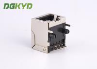 China RJ11 6P6C Shielded Phone Jack Connector - 6 Positions 6 Contacts, PBT Black Housing, -40°C to +85°C Temperature Range for sale