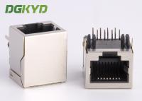 China RJ11 6P6C Shielded Phone Jack Connector - 6 Positions 6 Contacts, PBT Black Housing, -40°C to +85°C Temperature Range for sale