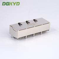 China 1x4 Multiple Port RJ45 Modular Jack Connector 21.3mm Length 600 Mating Cycles for Network Switch for sale