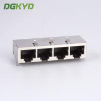 China 1x4 Multiple Port RJ45 Modular Jack Connector 21.3mm Length 600 Mating Cycles for Network Switch for sale
