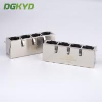 China 1x4 Multiple Port RJ45 Modular Jack Connector 21.3mm Length 600 Mating Cycles for Network Switch for sale