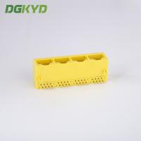 China 1x4 Tap Down Yellow Multi Port RJ45 Connector 8P8C Ethernet Jack - 21.3mm Length, 125VAC Rating for sale