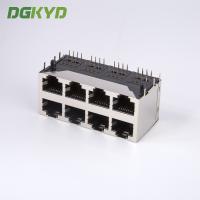 China Shielded 2x4 Multiport RJ45 Ethernet Connector - 8 Ports, Metal Shield, -40°C to +85°C Operating Temperature for sale