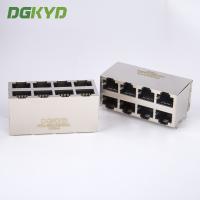 China Shielded 2x4 Multiport RJ45 Ethernet Connector - 8 Ports, Metal Shield, -40°C to +85°C Operating Temperature for sale