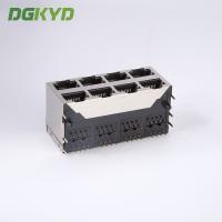 China Shielded 2x4 Multiport RJ45 Ethernet Connector - 8 Ports, Metal Shield, -40°C to +85°C Operating Temperature for sale