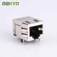 China Single Port Right Angle Shielded RJ45 Connector Without Transformer - 21.3mm Length, 600+ Mating Cycles for sale