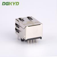 China Single Port Right Angle Shielded RJ45 Connector Without Transformer - 21.3mm Length, 600+ Mating Cycles for sale