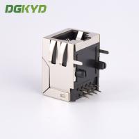 China Single Port Right Angle Shielded RJ45 Connector Without Transformer - 21.3mm Length, 600+ Mating Cycles for sale