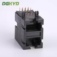 China 10/100BASE 2x1 Stacked RJ45 Dual Port Ethernet Jack -40℃ to +85℃ Operating Temperature for sale