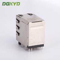 China Dual Deck 2 Port RJ45 Receptacle Connector Ethernet Modular Jack 1000Base-T with Y/G LED for sale