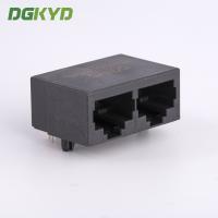 China 21.3mm Side Entry Tap Down 2 Port RJ45 Modular Jack Without Transformer for sale