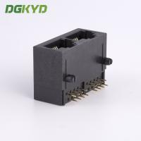 China 21.3mm Side Entry Tap Down 2 Port RJ45 Modular Jack Without Transformer for sale