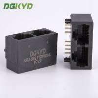China 21.3mm Side Entry Tap Down 2 Port RJ45 Modular Jack Without Transformer for sale