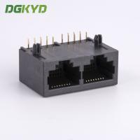 China 21.3mm Side Entry Tap Down 2 Port RJ45 Modular Jack Without Transformer for sale