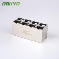 China Shield Dual Deck 2x4 RJ45 Multiple Port Connectors Lan Switch Socket Y/G LED for sale