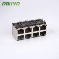 China Shield Dual Deck 2x4 RJ45 Multiple Port Connectors Lan Switch Socket Y/G LED for sale