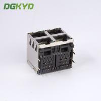 China Shield Dual Deck 2x2 Rj45 Lan Modular Jack Four Ports Network Switch Connector for sale