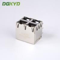 China Shield Dual Deck 2x2 Rj45 Lan Modular Jack Four Ports Network Switch Connector for sale