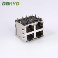 China Shield Dual Deck 2x2 Rj45 Lan Modular Jack Four Ports Network Switch Connector for sale